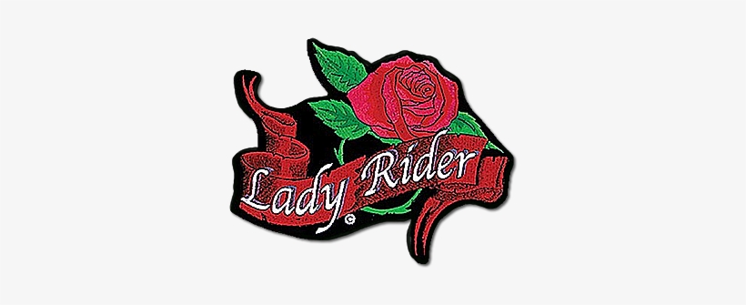 Download Transparent Lady Rider Rose Embroidered Biker Patch 4\ - Hot ...