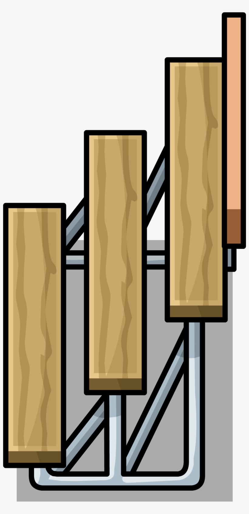 Stadium Bleachers Sprite 002 - Lumber - 1245x2510 PNG Download - PNGkit