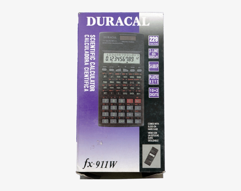 Download Transparent Scientific Calculator Duracal Fx-911w - Calculator - PNGkit