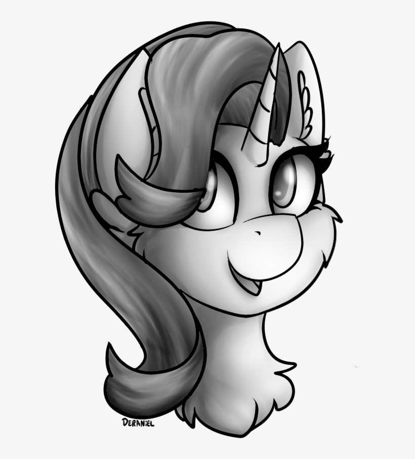 Deraniel, Black And White, Bust, Cheek Fluff, Chest - Cartoon - 735x907 ...