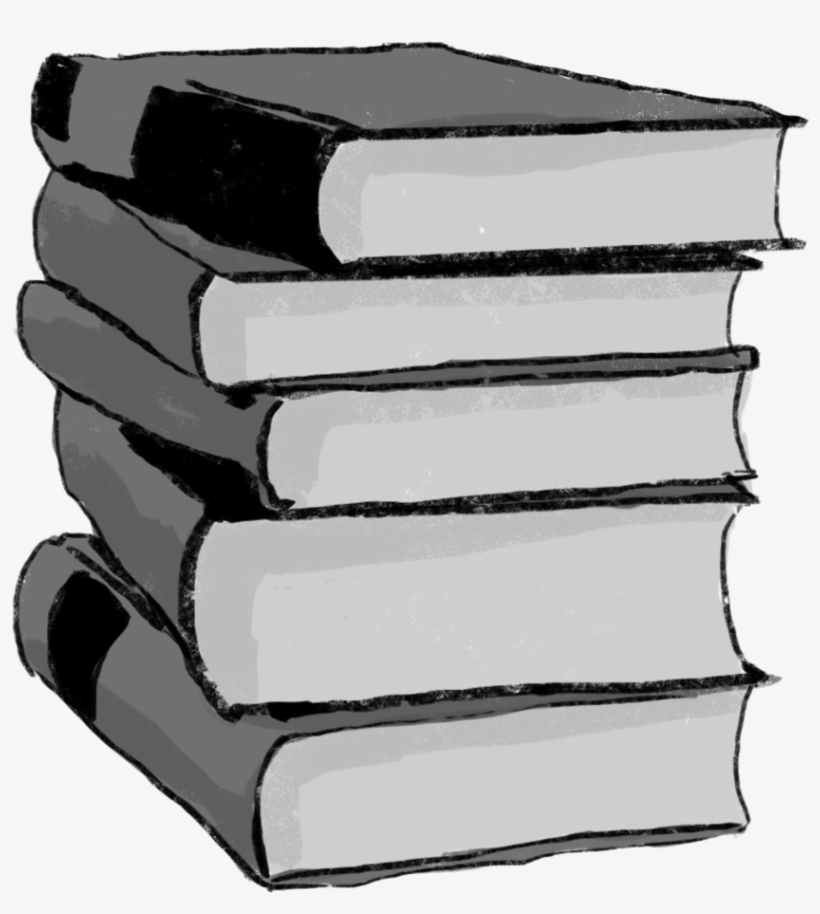 Black And White Stack Of Books