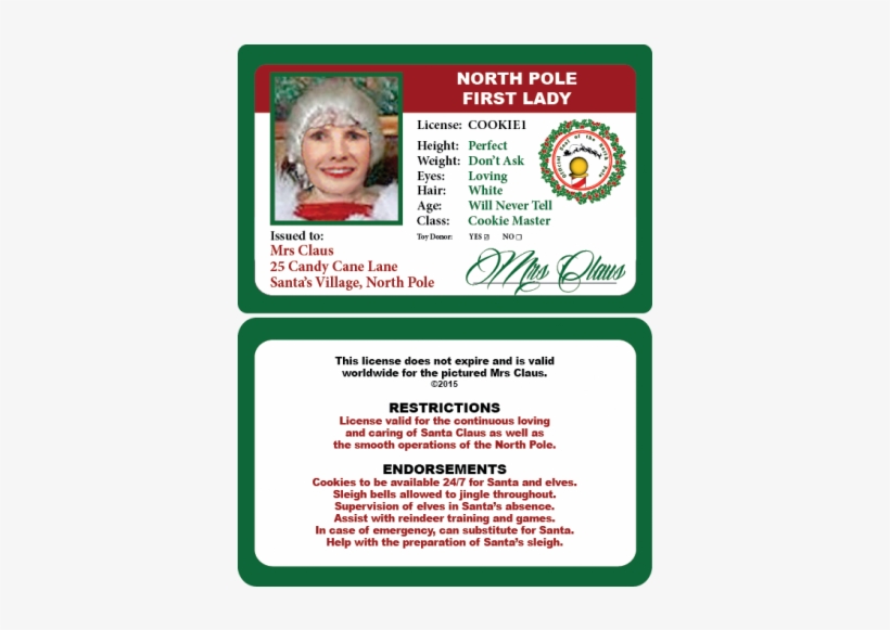 North Pole Drivers Licence - 500x500 PNG Download - PNGkit