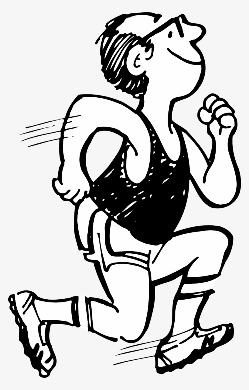 Jpg Freeuse Black White Runner Running Clip Art Transprent - Man ...