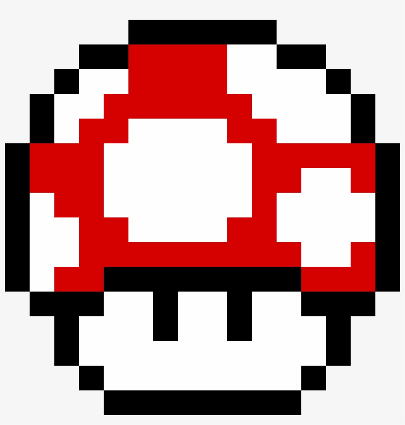 Mario Red Mushroom - Toad Mario Pixel Art - 1200x1200 PNG Download - PNGkit