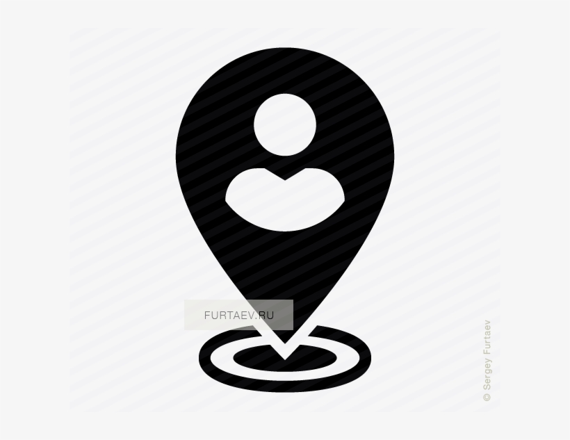 Vector Icon Of Map Marker Showing Man Position - User Icon Map Png ...