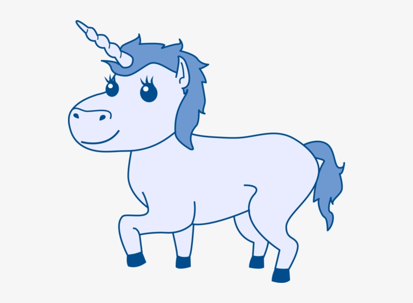 Blue Unicorn Clipart