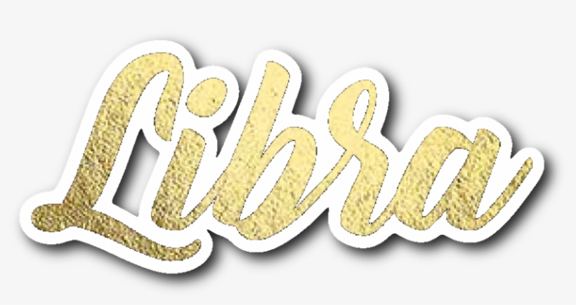 Libra Gold Lettering Vinyl Sticker - Emblem - 1024x1024 PNG Download ...