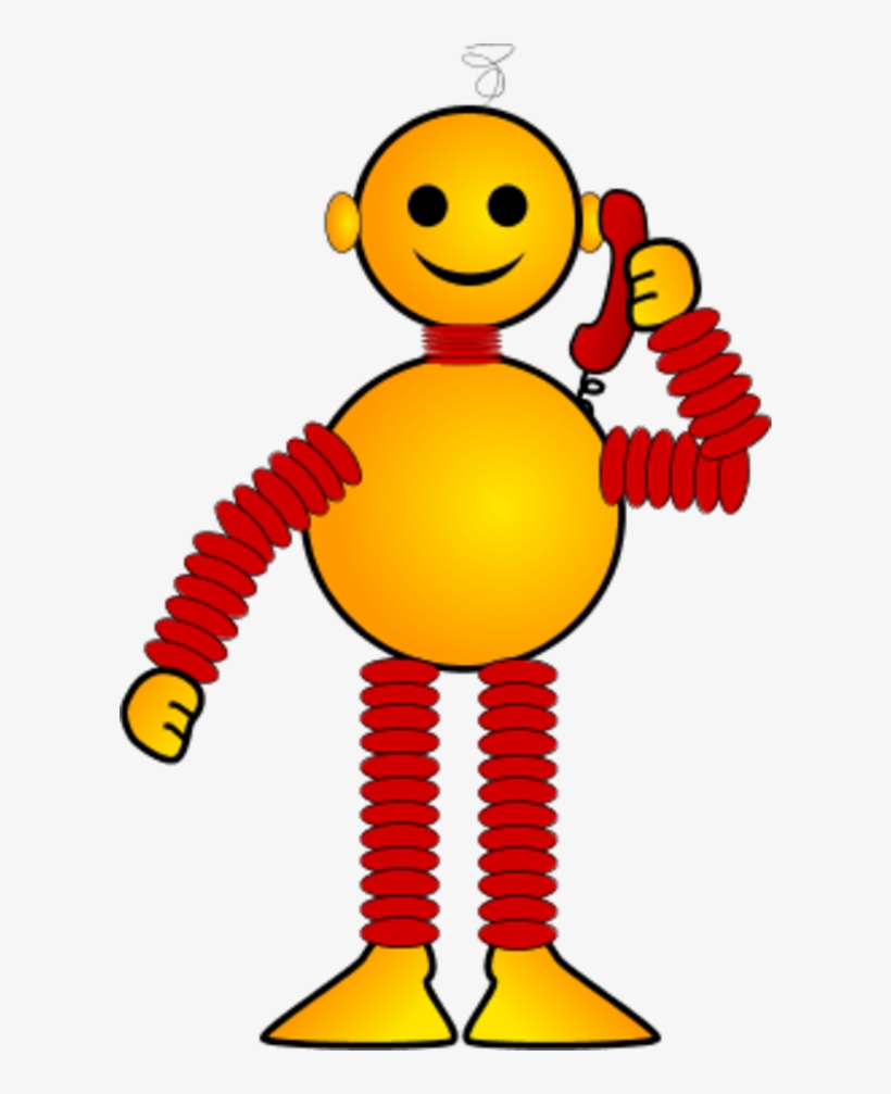 Robot Talking On Telephone - Png Cartoon Robot Jpg - 600x927 PNG ...