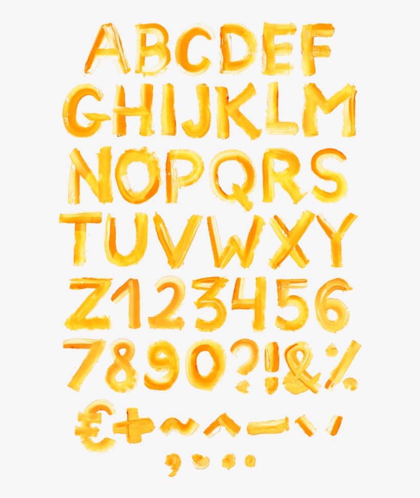 Download Transparent Brushpaint Yellow Font - Letter - PNGkit