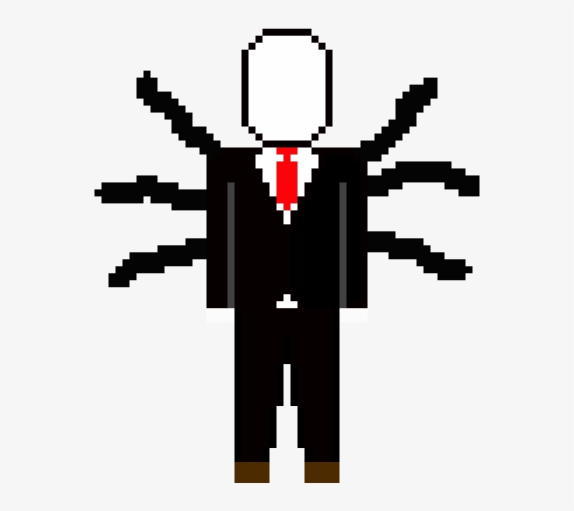 Slender Man Pixel Art Template