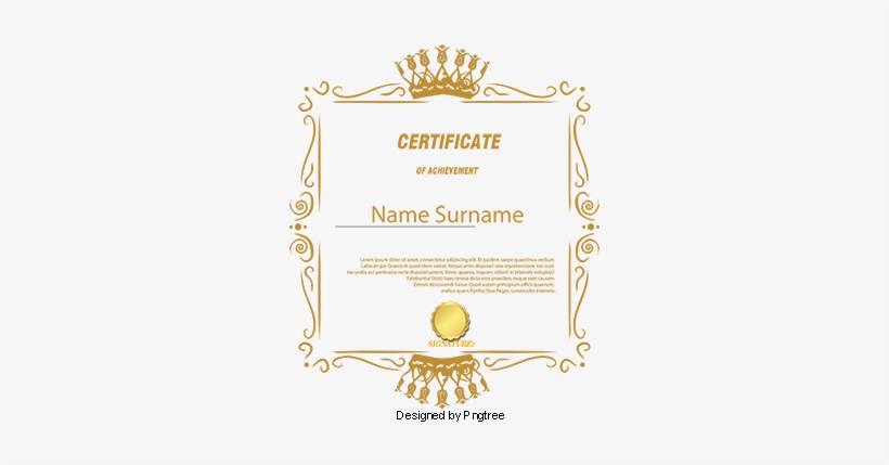 European Style Horizontal Version Of The Certificate, - Diploma ...