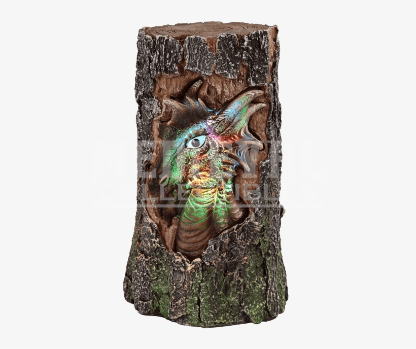 Dragon Head Led Tree Trunk Statue - Stealstreet Green/yellow Dragon ...