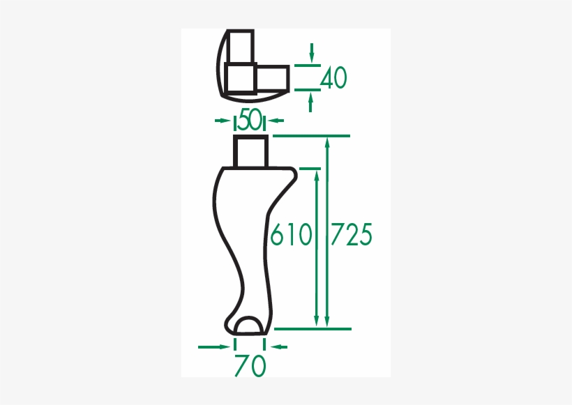 Claw And Ball Leg With Top Square - Diagram - 600x600 PNG Download - PNGkit