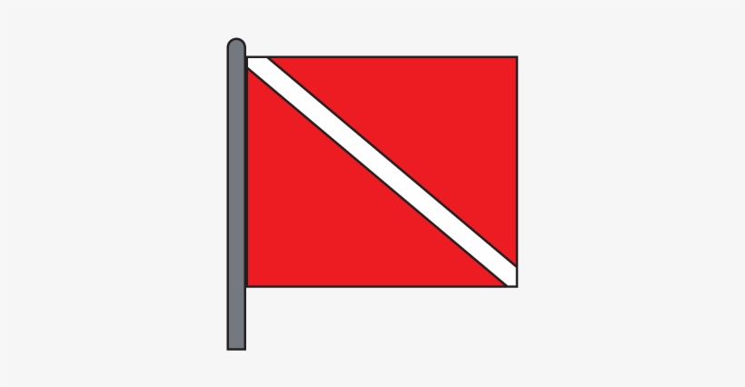 A Rectangular Red Flag With A White Diagonal Stripe - Red Flag With White Stripe - 350x350 PNG ...