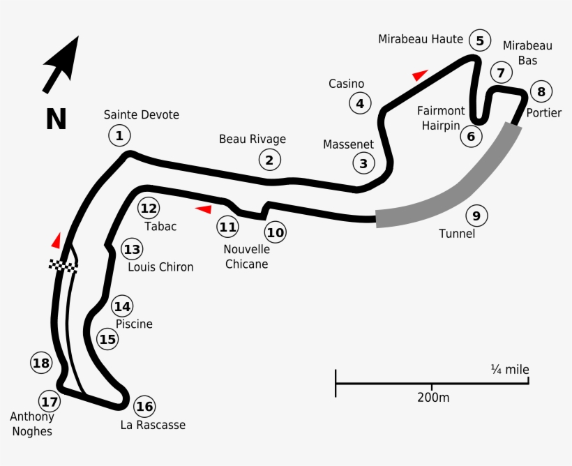 Circuit Monaco - Formula E Monaco Circuit - 800x600 PNG Download - PNGkit