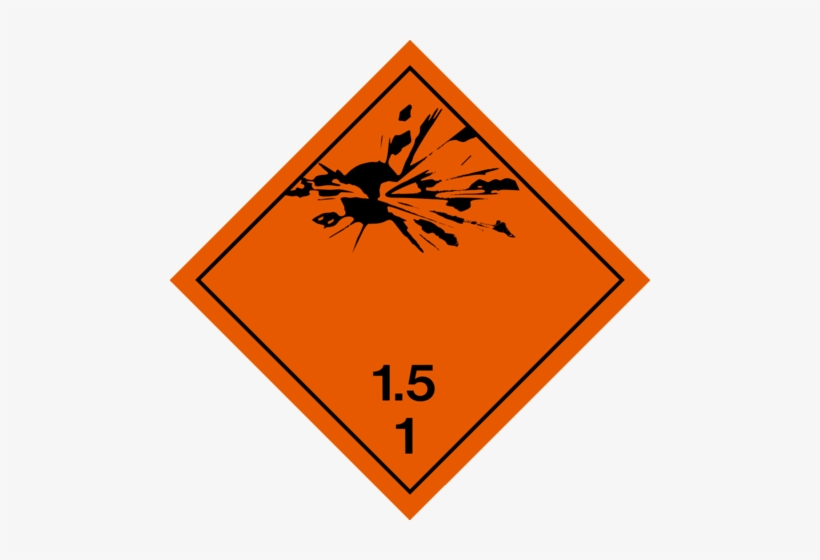 Class 1 - Explosives - 1 - 5 Very Intensive Explosions - Hazard Label ...
