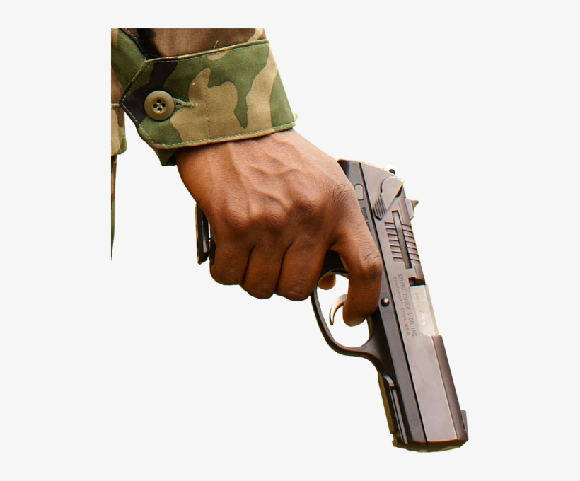 Soldiers Gun - Gun With Hand Png - 506x600 PNG Download - PNGkit