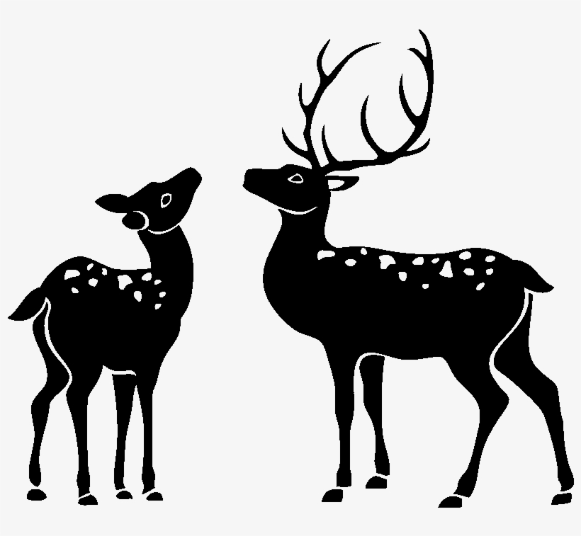 Young Deer Antler Silhouette