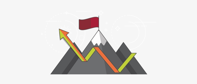 Mountain Icon With Red Flag, Showing Growth - Green - 480x268 PNG ...