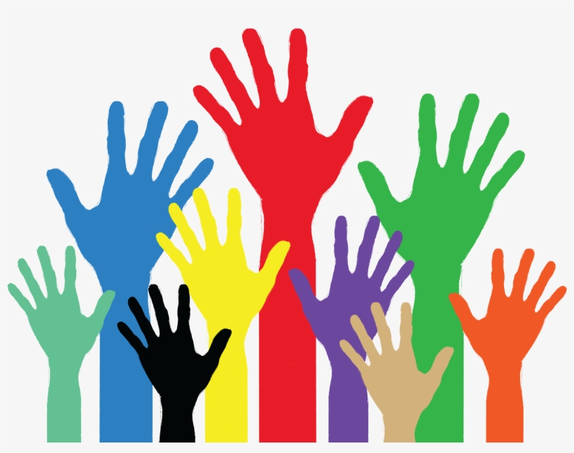 Image Showing Coloured Hands, Palm Open As In Putting - Helping Hands ...