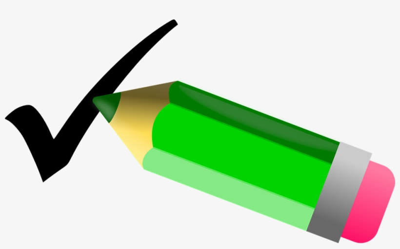 Transparent Stock Right Check Mark Pencil And In Color - Pencil Check ...