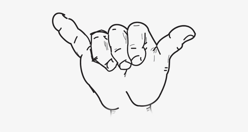 Drawing Shaka Sign The Finger Sign Language Clip Art - Shaka Drawing ...