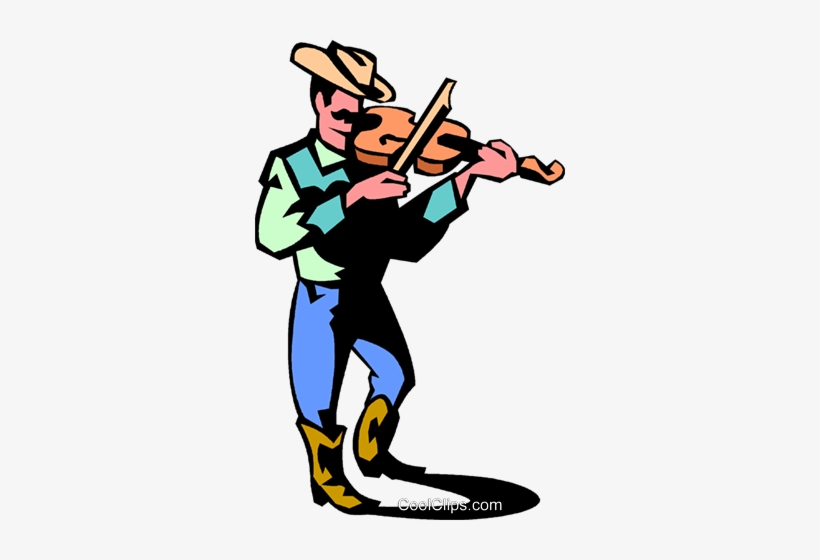 Cowboy Playing The Fiddle Royalty Free Vector Clip - Cowboy Playing ...