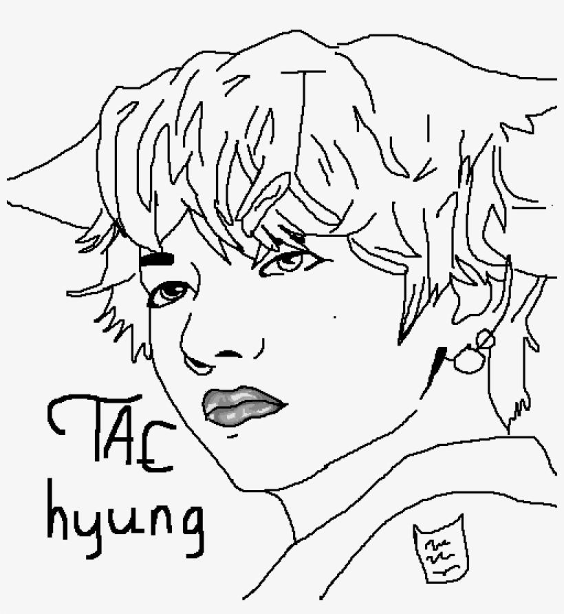 Taehyung - Line Art - 1000x1040 PNG Download - PNGkit
