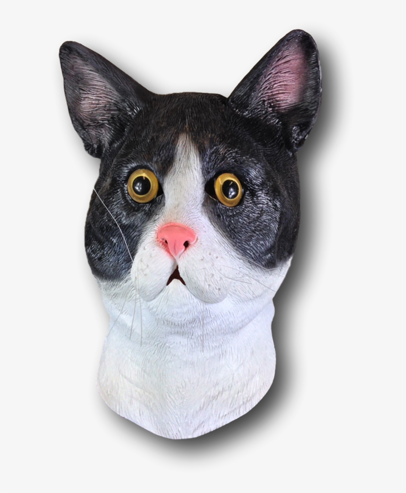 Black & White Cat Mask - Cat Mask Overhead Movie & Tv Prop Pussycat ...