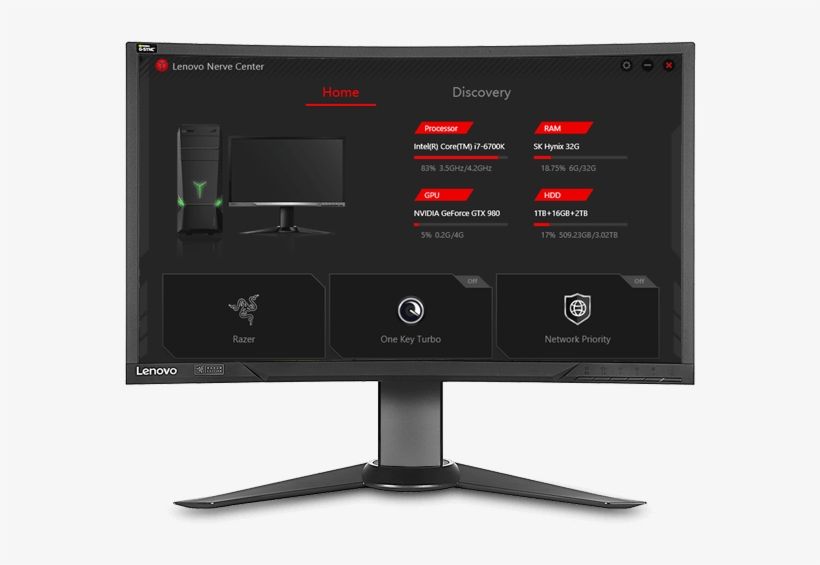 Customize Your Rig, Inside - Razer Lenovo Monitor - 590x495 PNG ...