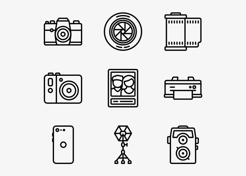 Camera And Accesories - Camera Line Icon - 600x564 PNG Download - PNGkit
