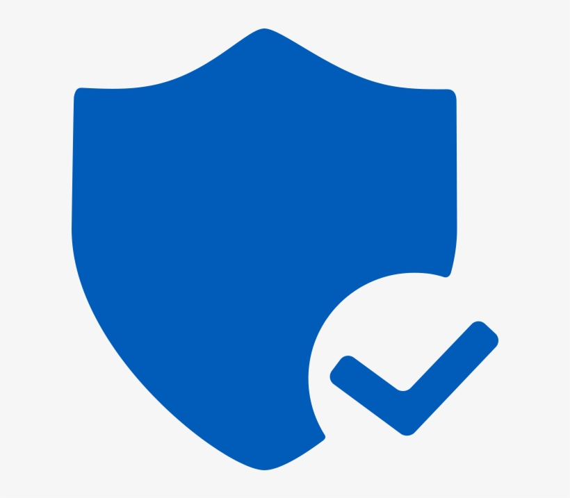 Solid Blue Icon Of A Shield With A Check Mark In The - Blue Shield ...