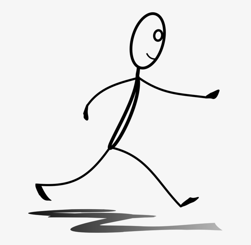 Stick Figure Running Clipart Illustration