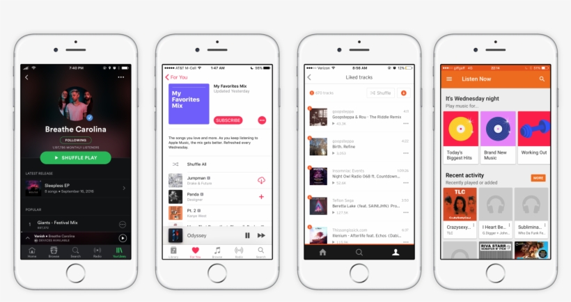 Download Transparent Spotify • Apple Music • Soundcloud • Google Play Music - Soundcloud App Ui ...