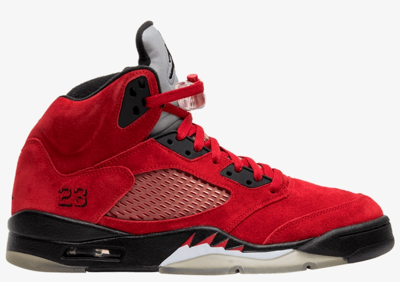 Air Jordan 5 Retro 'raging Bull Red Suede' - Shoe - 1000x1000 PNG ...