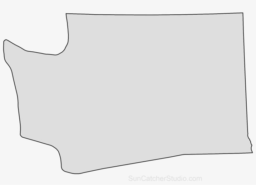 Washington Map Outline Png Shape State Stencil Clip - Washington ...