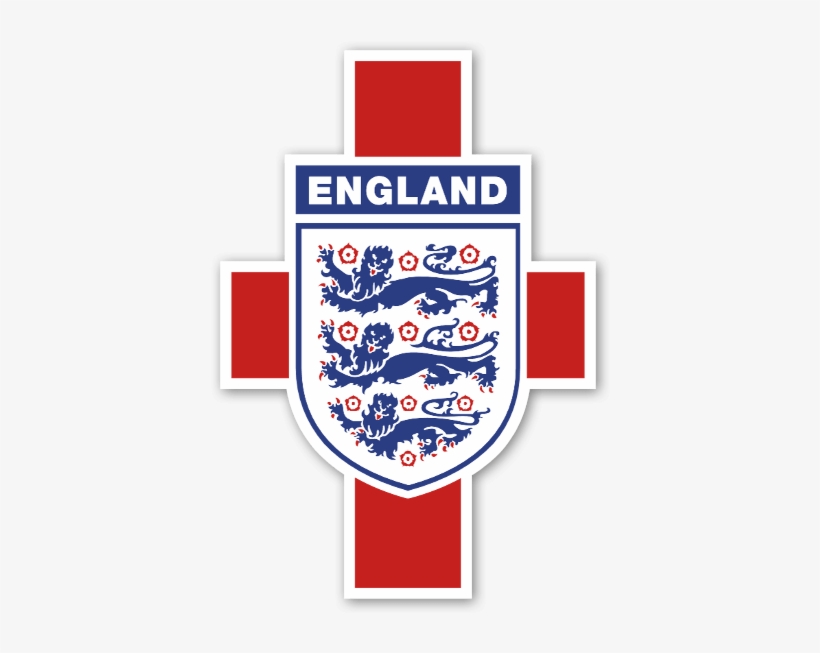 England Crest With Flag Sticker - England Three Lions Flag - 428x600 ...