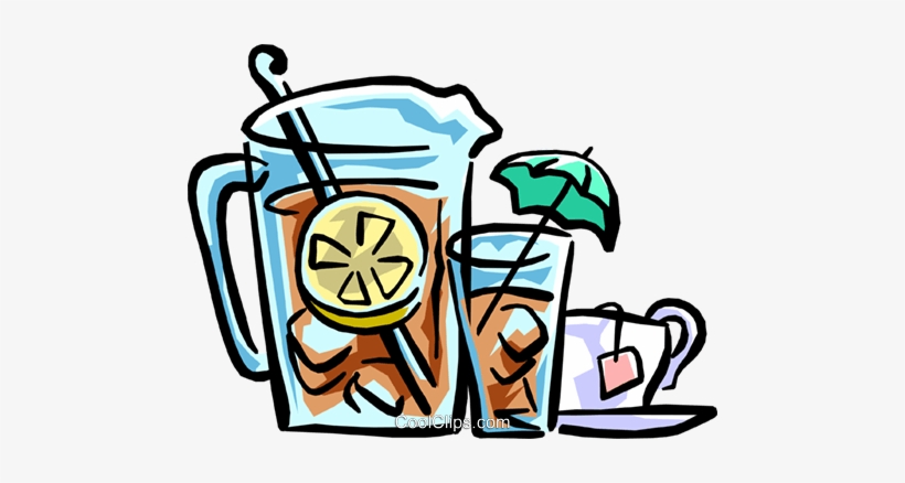 Ice Tea With Glasses Royalty Free Vector Clip Art Illustration - Iced ...