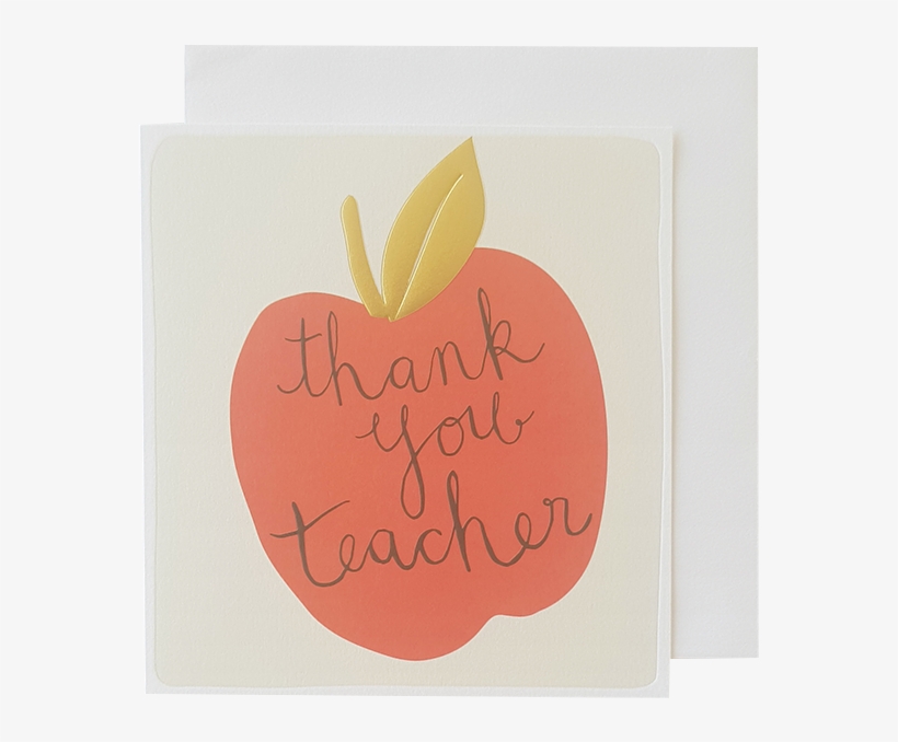 Thank You Teacher Apple - Thank You Teacher Card With Apple - 720x720 ...
