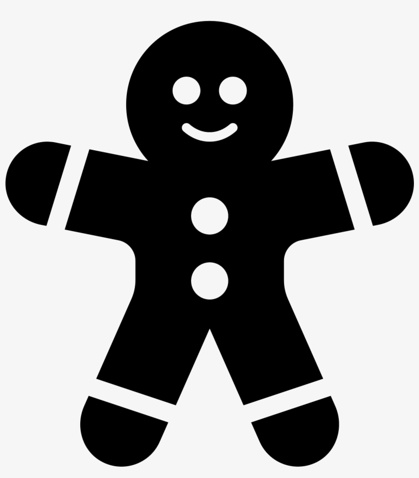 Gingerbread Man Filled Icon - Gingerbread Black And White - 1600x1600 ...