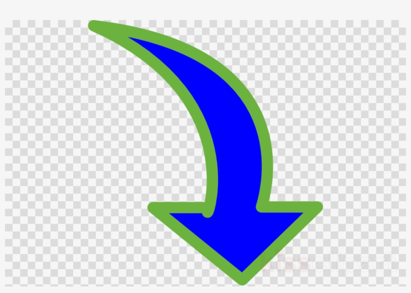Curved Arrow Pointing Down Gif Clipart Arrow Clip Art - Blue Arrow ...