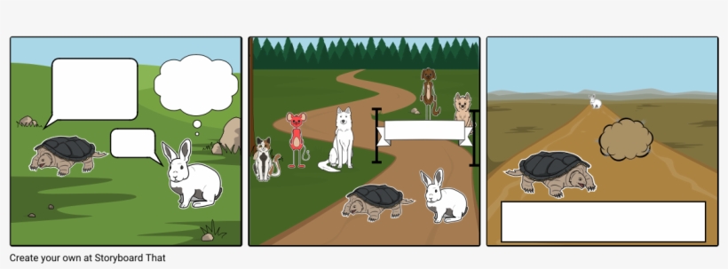 Rabbit And The Tortoise - Cartoon - 1164x385 PNG Download - PNGkit