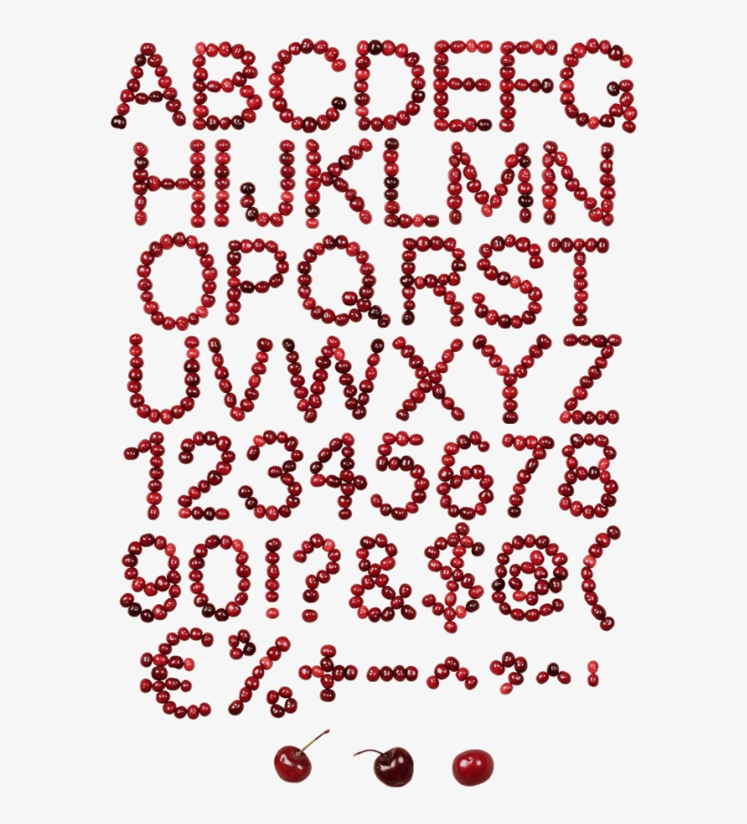 Red Cherry Font - Drawing - 595x843 PNG Download - PNGkit