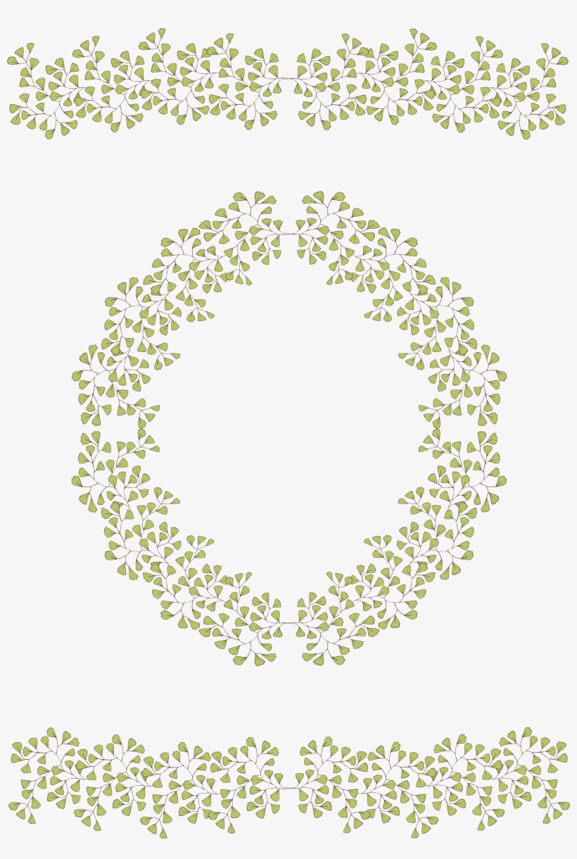 Greenery Vector Border Banner Royalty Free - Circle - 3557x5122 PNG ...