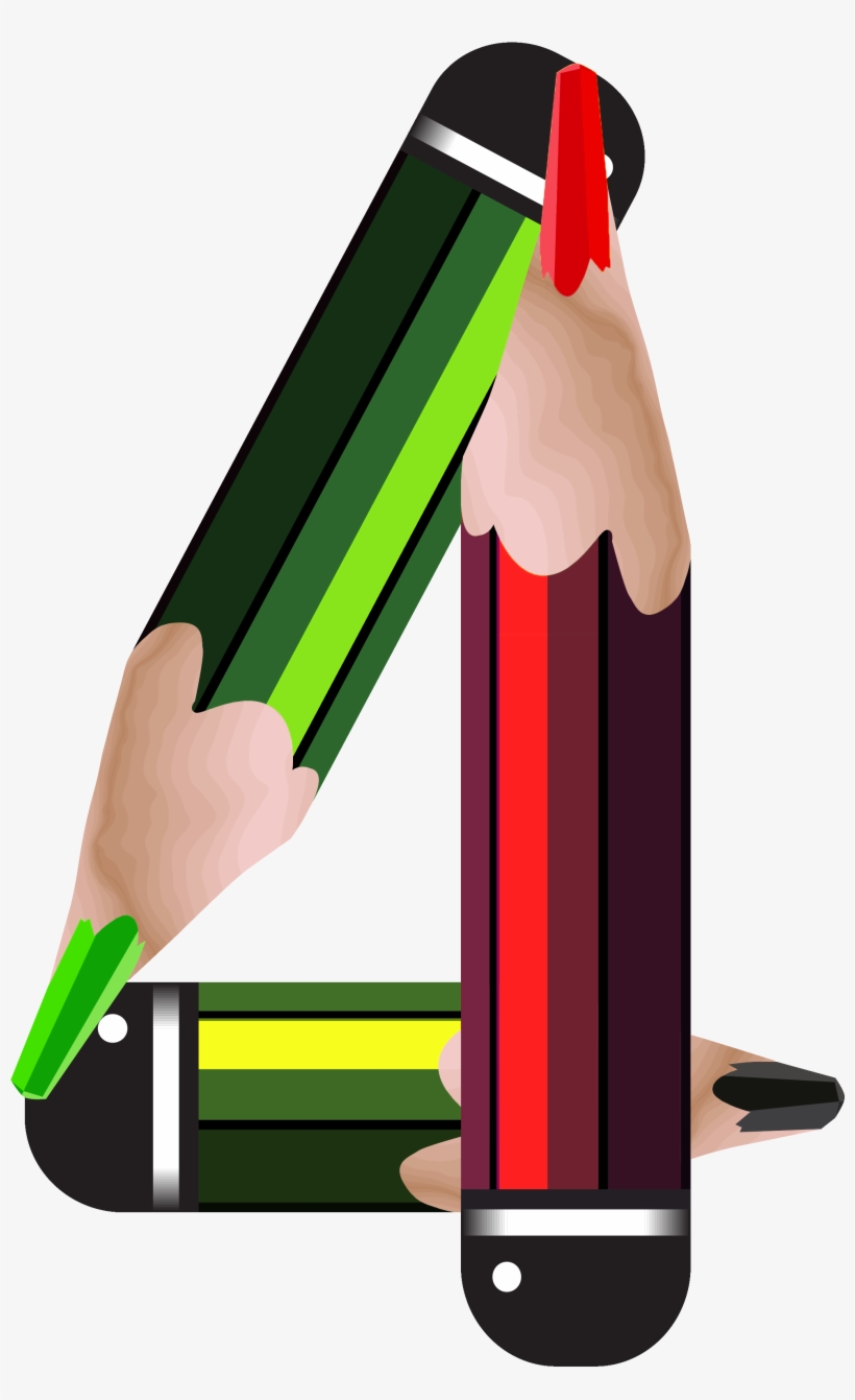 Pencil Clipart Four - Png Clipart Numbers - 2286x3927 PNG Download - PNGkit
