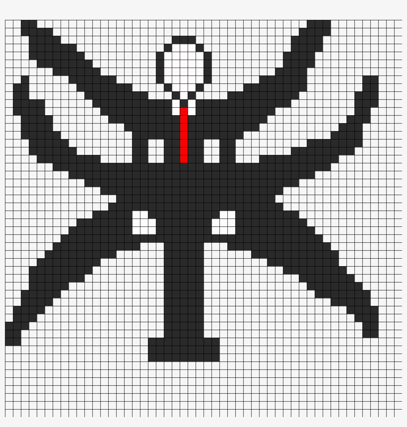 Slender Man Pixel Art Grid