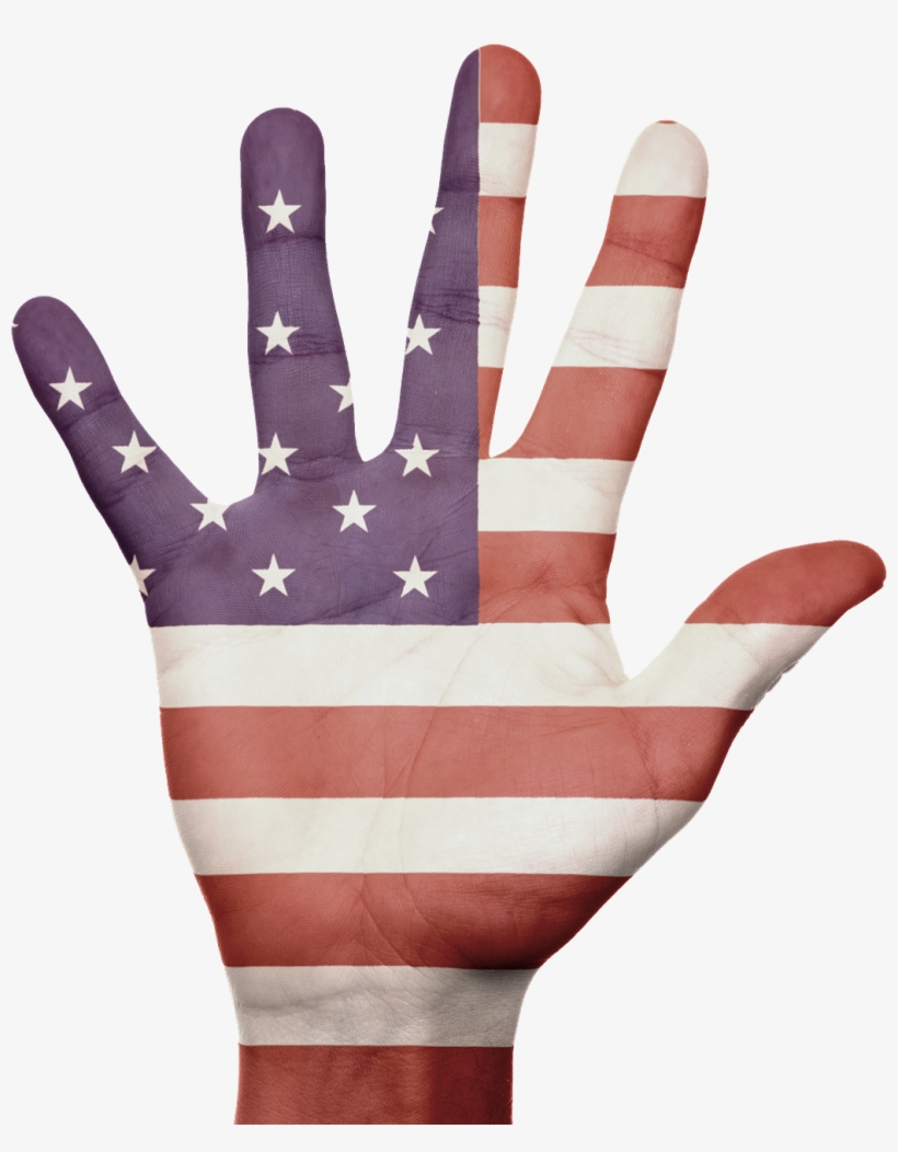 Hand Flag America U S Png Image - Gruß-karte Usa (flaggen-hand) Karte ...