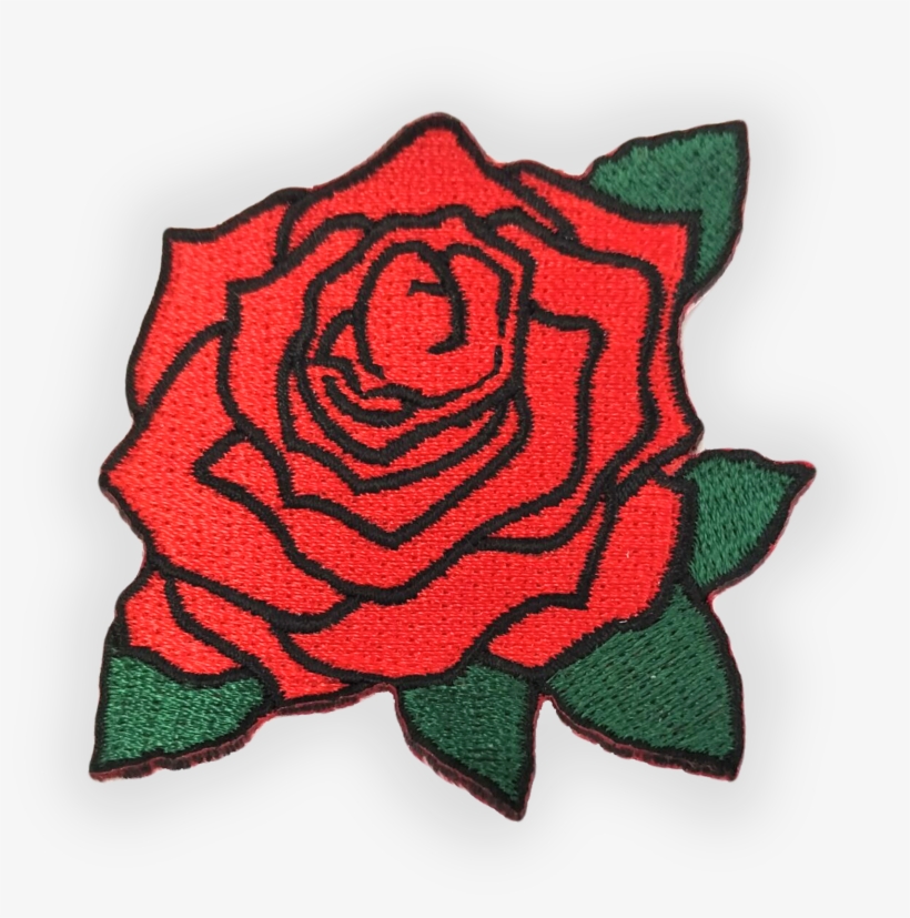 Red Rose Stick-on Embroidered Patch - Rose Patch Png - 2187x1728 PNG ...