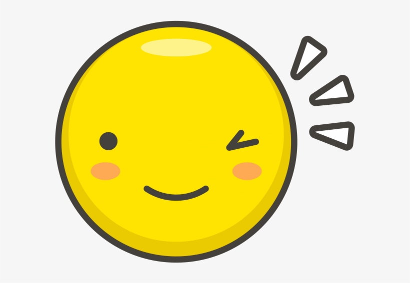 Download Transparent Winking Face Emoji - Wink Icon - PNGkit