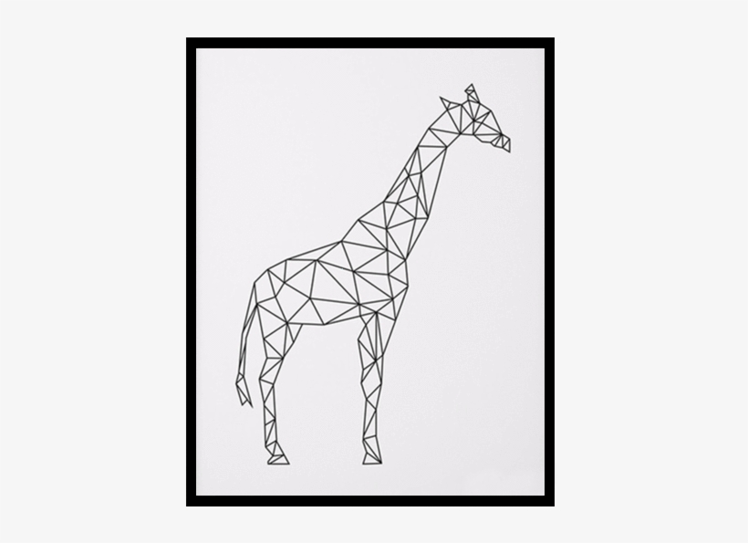 Giraffe Print Png Image Free Download - Geometric Giraffe A4 - 600x600 ...
